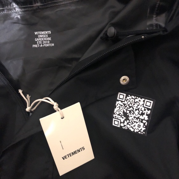 Vetements | Jackets & Coats | Vetements Qr Rain Jacket | Poshmark